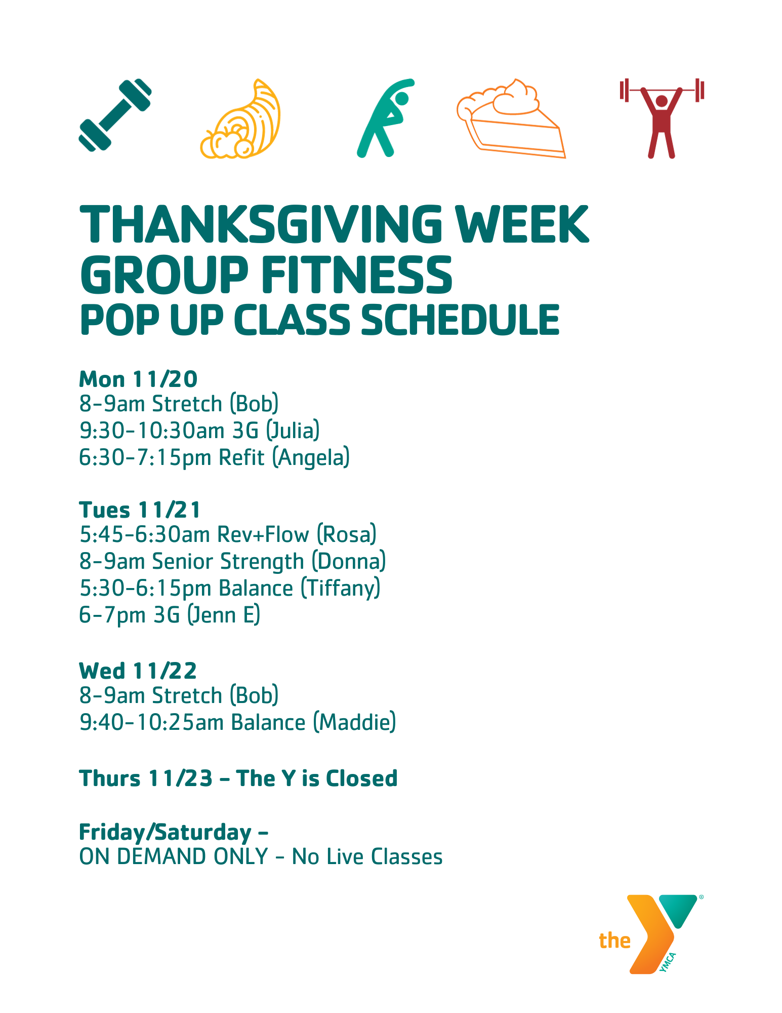 Thanksgiving Fitness Pop Up | Richard Kane YMCA of Bartlesville